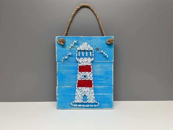 Lighthouse String Art Nautical Beach Seaside Pallet | Etsy