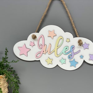 Name Cloud - Nursery - Cloud Sign - Personalised - Children’s Bedroom ...