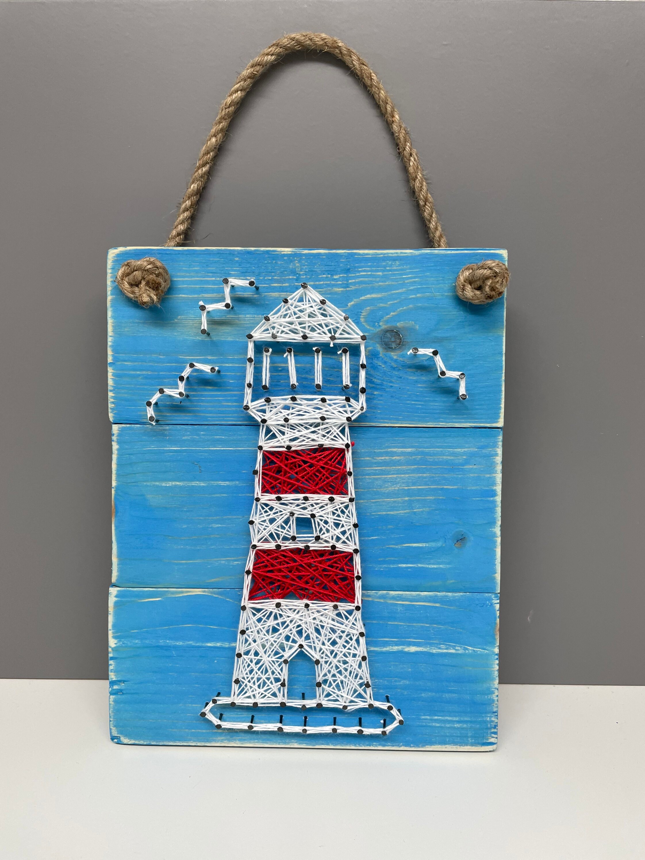 Lighthouse String Art Nautical Beach Seaside Pallet - Etsy