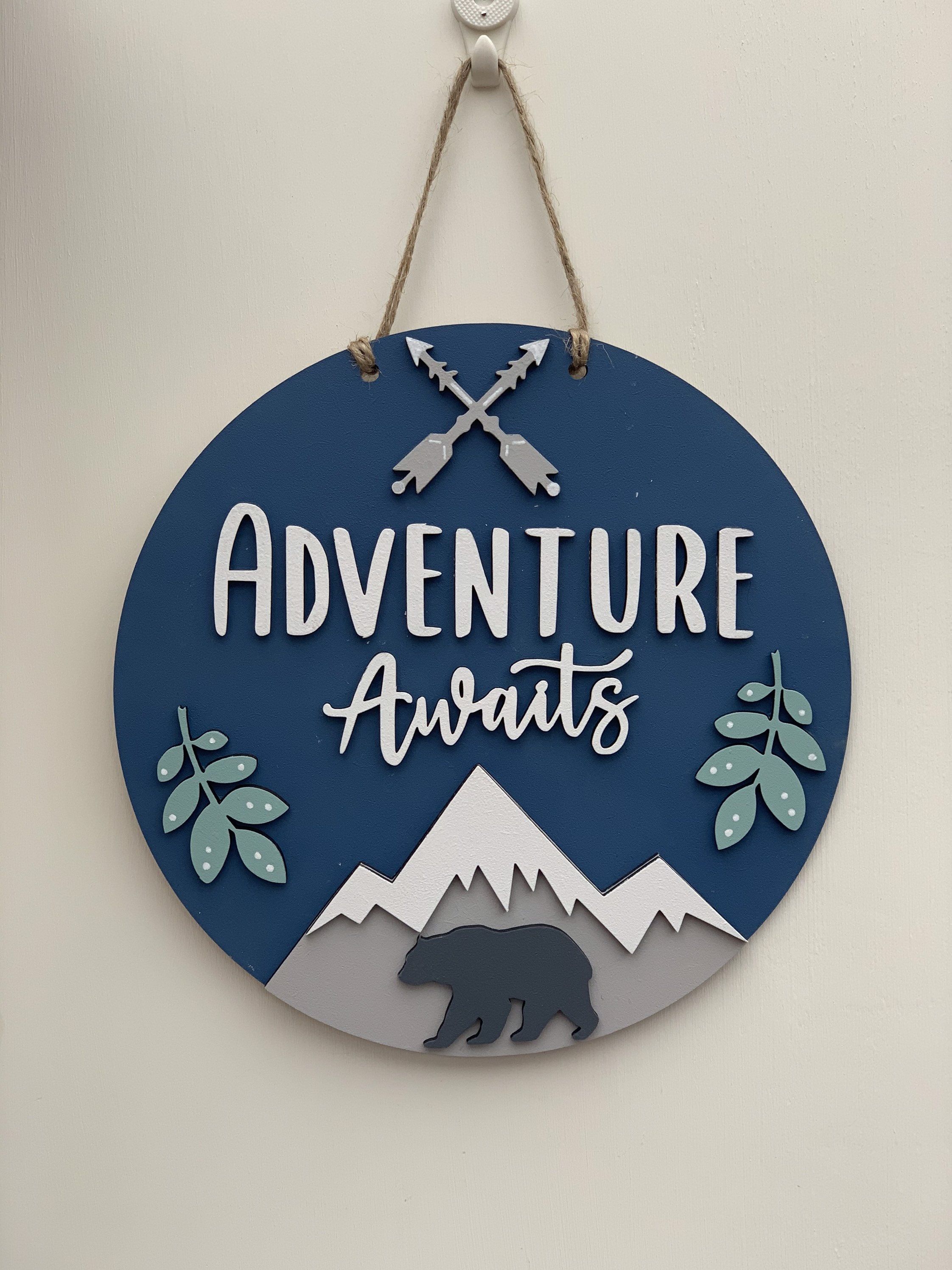 Adventure Awaits wall plaque Mountain wall sign | Etsy