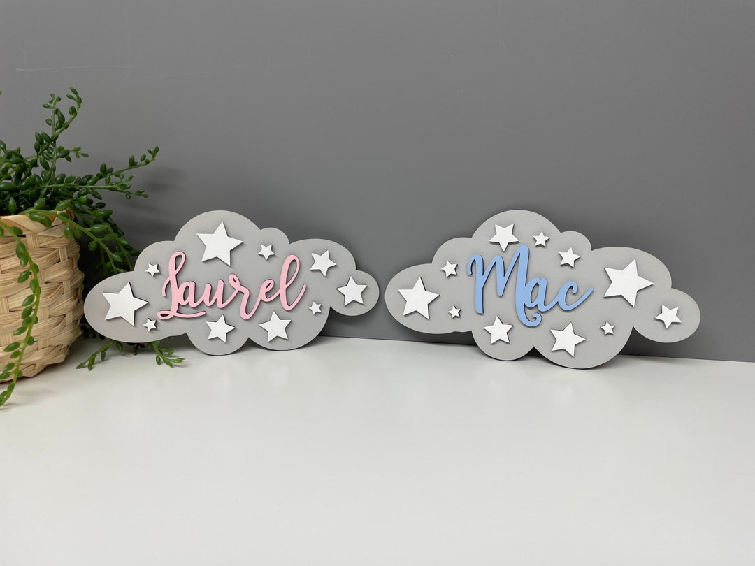 Name Cloud - Nursery - Cloud Sign - Personalised - Children’s Bedroom ...