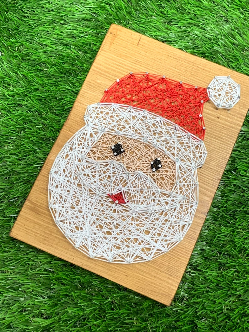Santa Father Christmas String Art Christmas Decor Wooden - Etsy