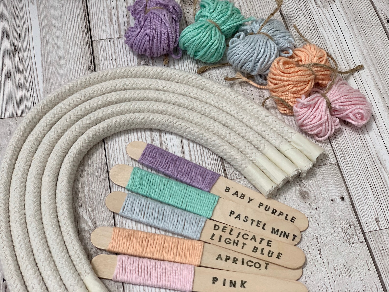 Macrame Rainbow Kit - Rope Rainbow - Fibre Art - Rainbow Wall Art - DIY ...