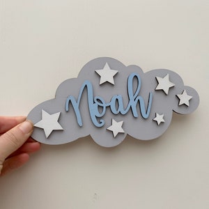Name Cloud - Nursery - Cloud Sign - Personalised - Children’s Bedroom ...