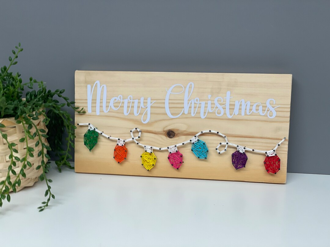 Merry Christmas String Art, Gift, Christmas Decoration, - Etsy UK
