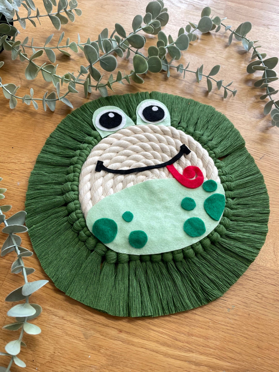 Macrame Rope Face Frog, Jungle Decor, Frog Wall Hanging, Nursery Decor, Playroom Decor. - Etsy
