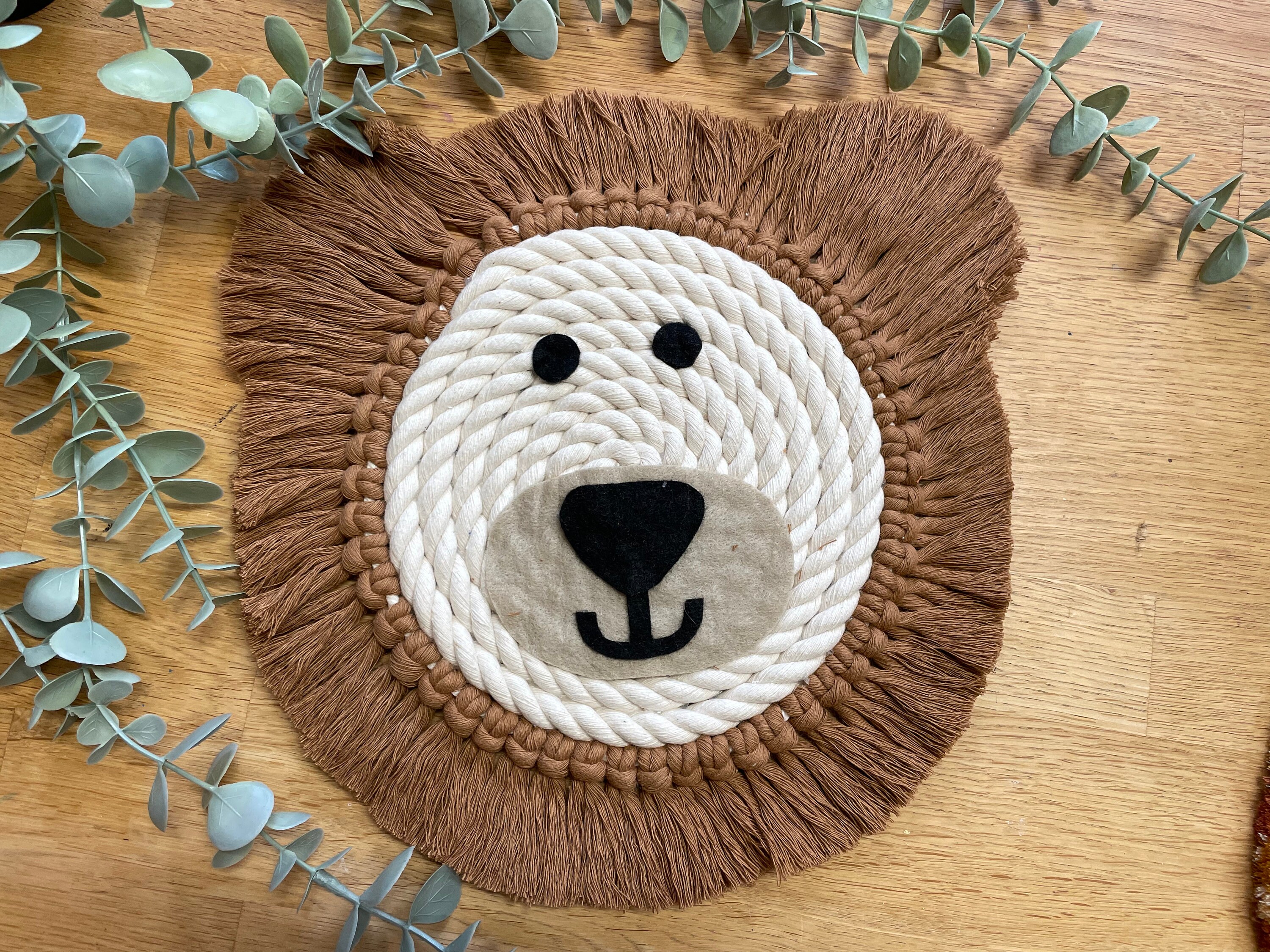 Bear Macrame Rope Animal Wall Hanging - Bear Nursery Decor - Rope ...