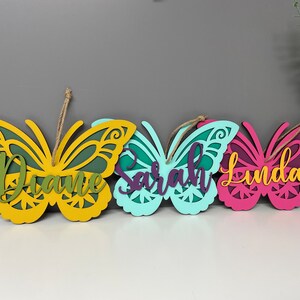 Layered Butterfly Name Plaque, Wooden Butterfly Sign, New Baby Gift ...