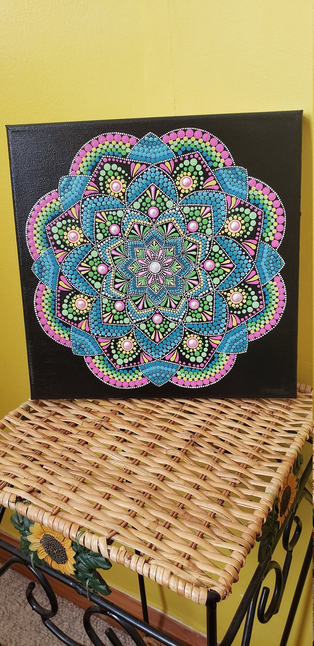 Multi Color Mandala Painting Wall Art for Home Decor Colorful Wall Art ...