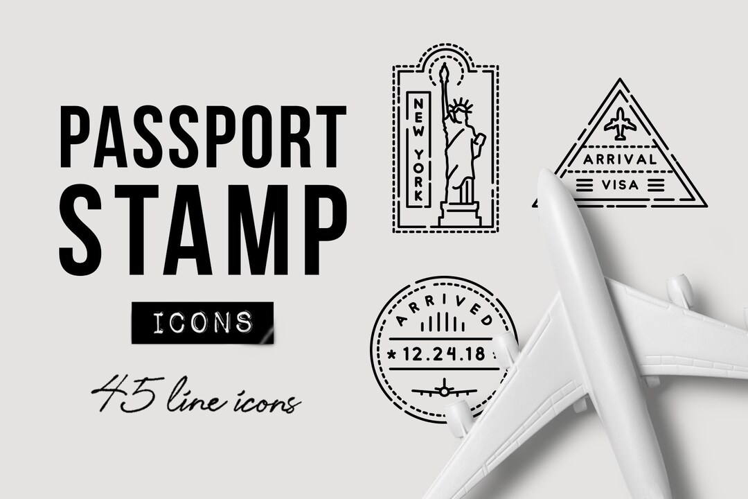 Travel Icons, Passport Stamp Icons, Travel Clipart, SVG, Travel Symbols ...