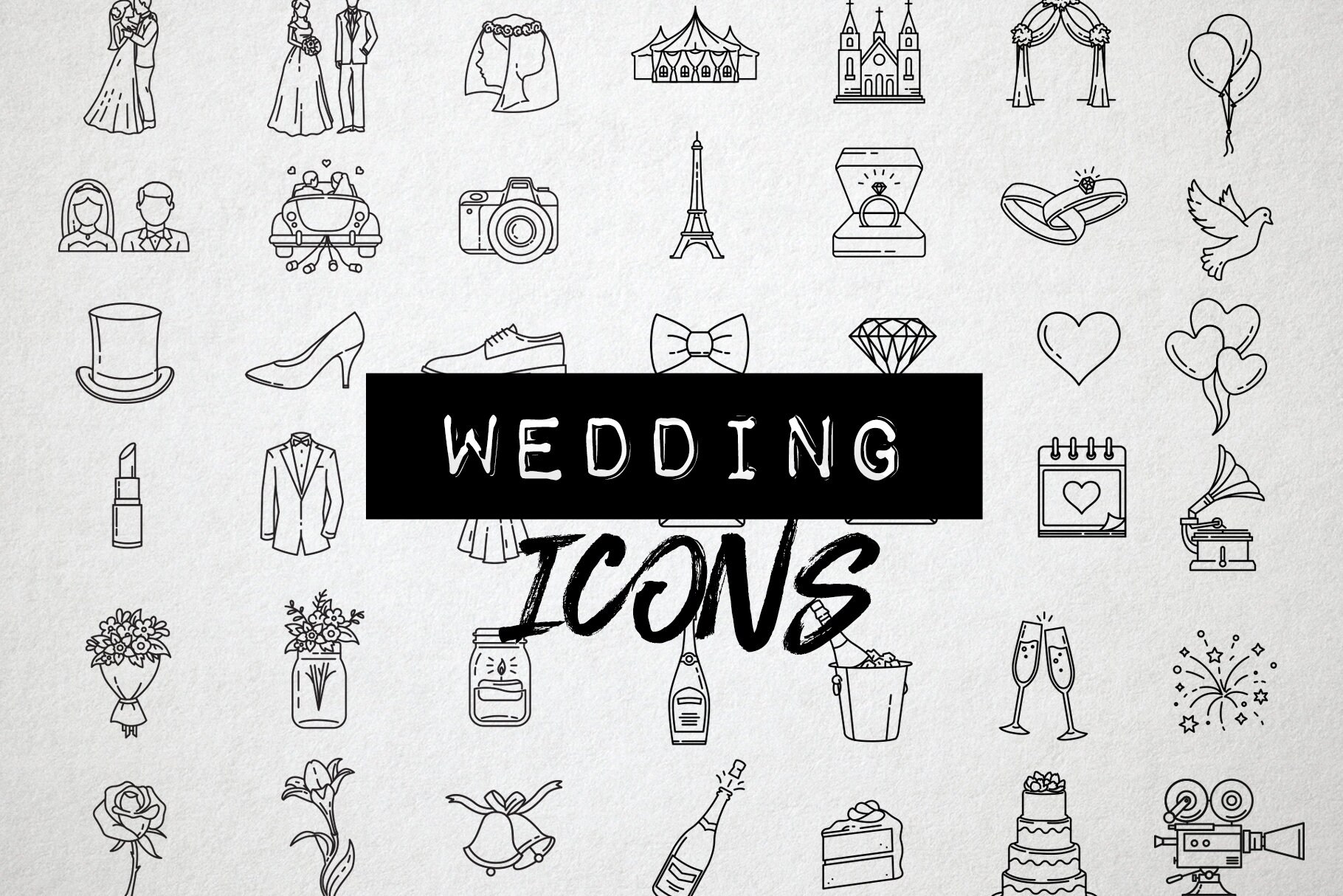 Wedding Icons Wedding Icons Clipart Wedding Symbols - Etsy