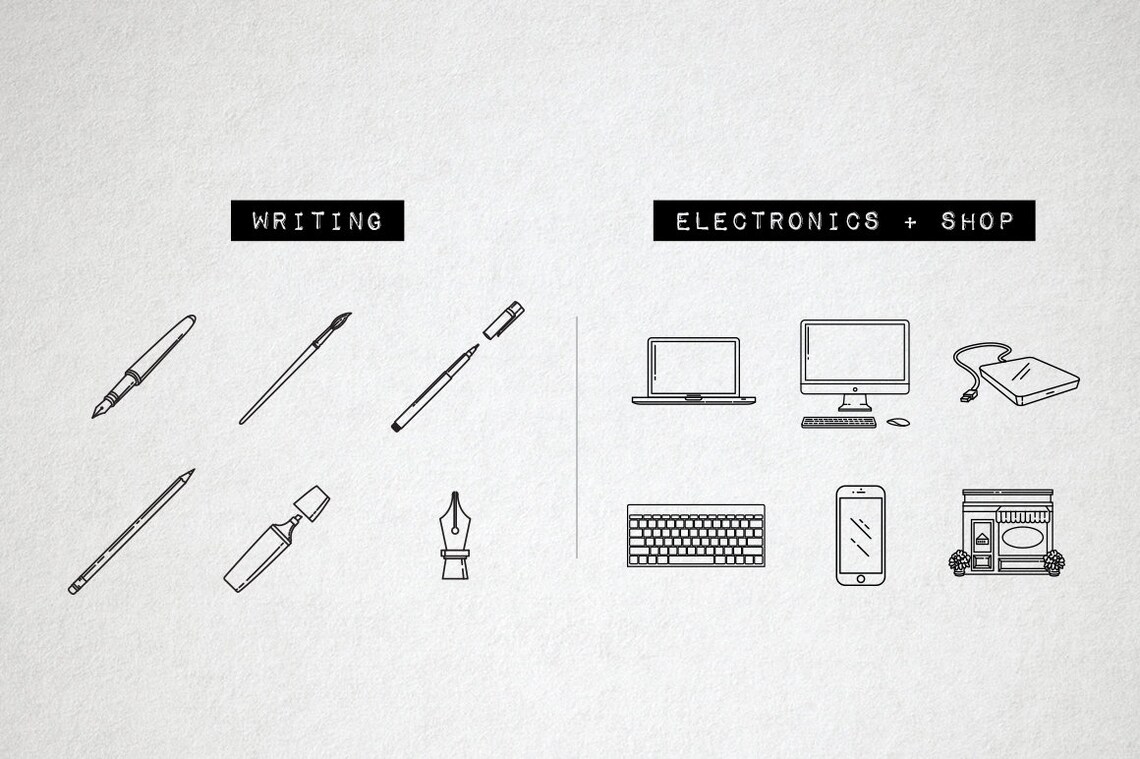 Blog Icons Blogging Icons Clipart Blog Symbols Blogger | Etsy