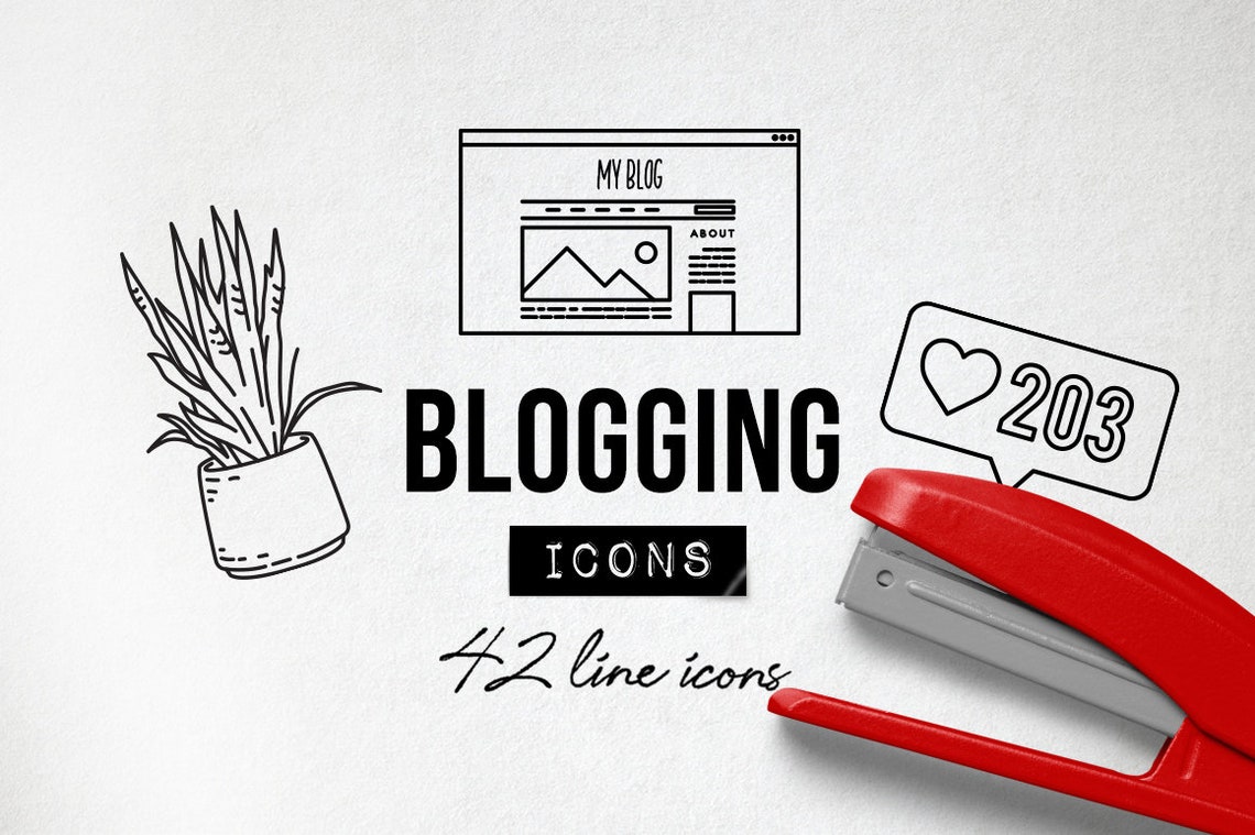 Blog Icons Blogging Icons Clipart Blog Symbols Blogger | Etsy