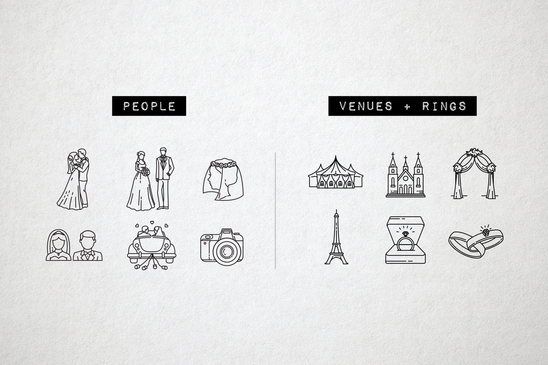 Wedding Icons Wedding Icons Clipart Wedding Symbols - Etsy