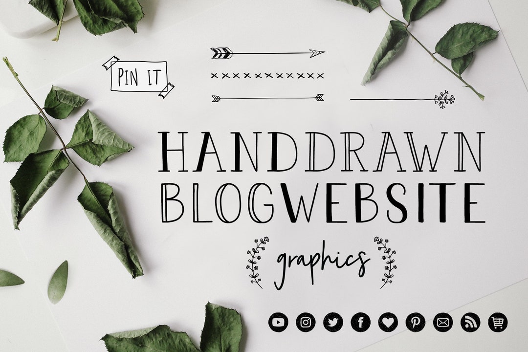Hand Drawn Website Branding Kit, Website Graphics, Blog Branding, Blog ...