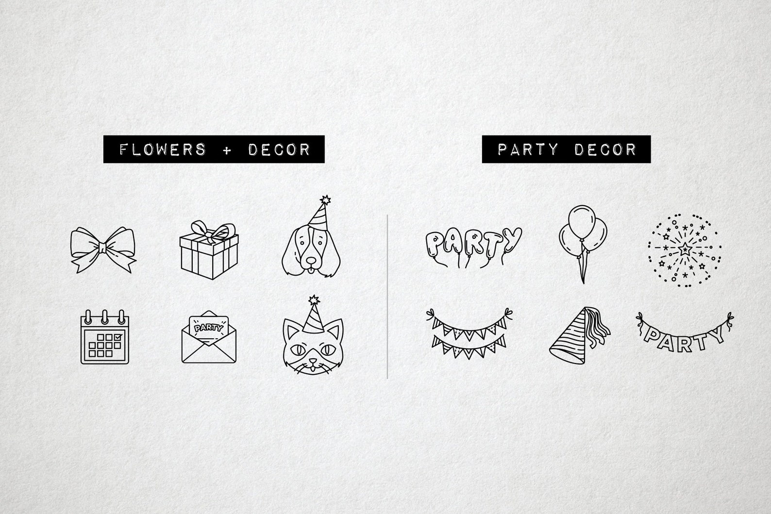 Party Icons, Invitation Icons, Party Clipart, Party Graphics ...