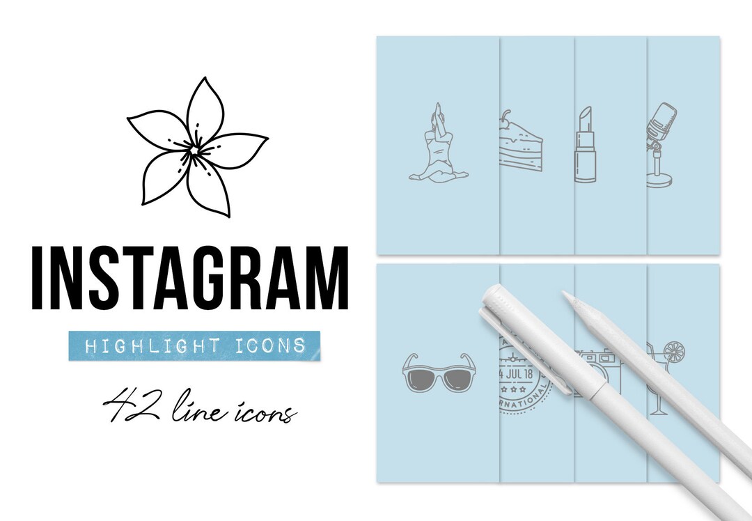 42 Instagram Story Highlights Icons, Instagram Highlight Icons Blue Set ...