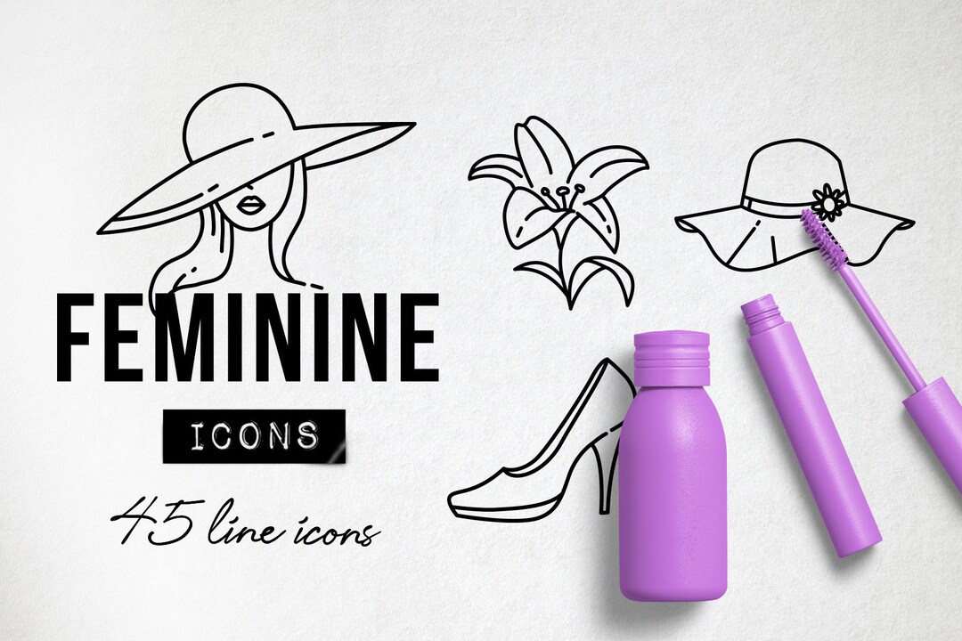 Feminine Icons Vector, Feminine Clipart, Style, Fashion Icons ...