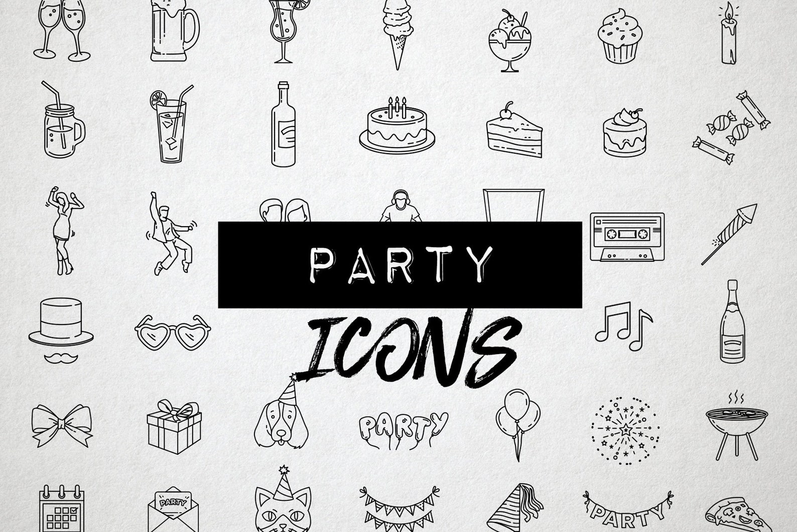Party Icons, Invitation Icons, Party Clipart, Party Graphics ...