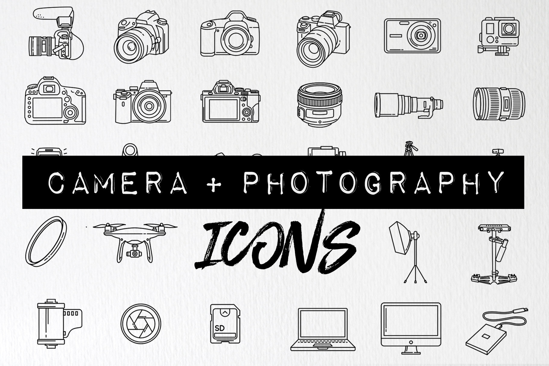Photography Icons Camera Icons Clipart Photographer Icons | Etsy