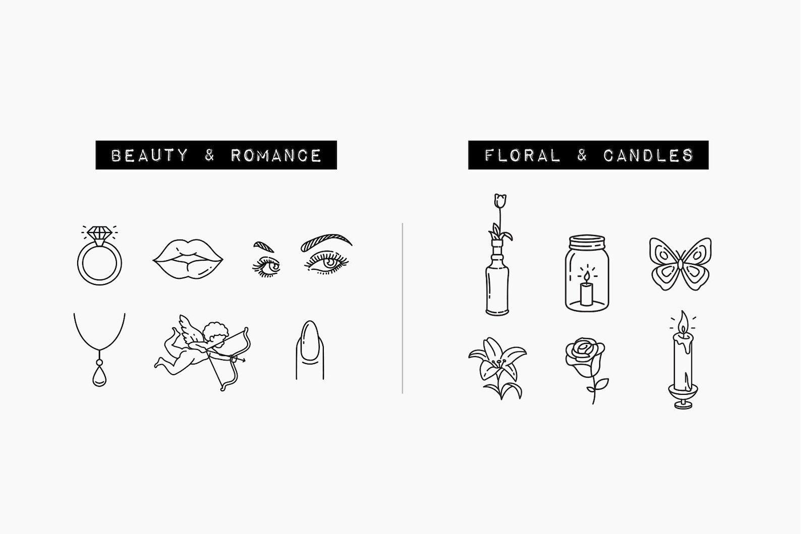 Feminine Icons Vector Feminine Clipart Style Fashion Icons - Etsy