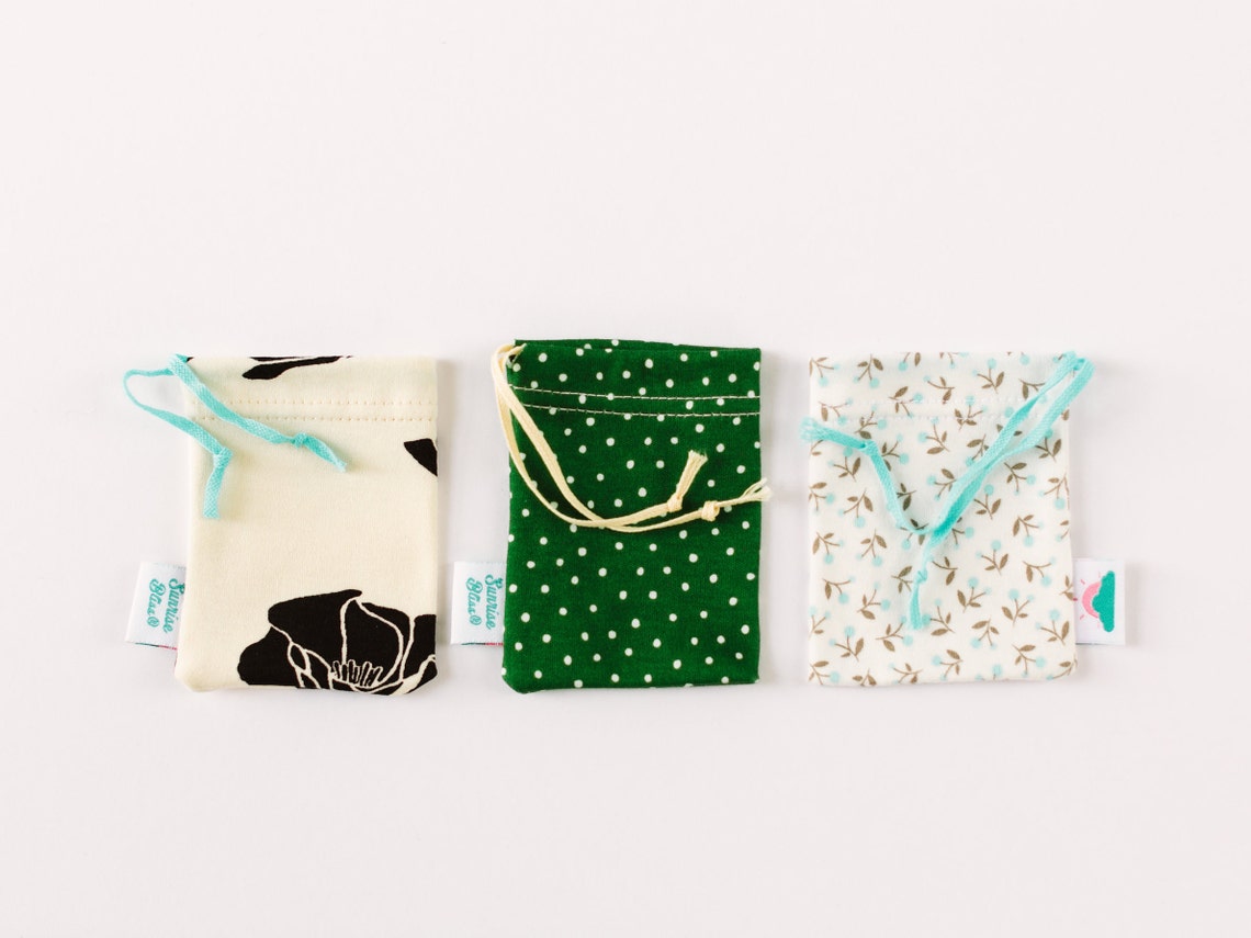 Small Drawstring Bag Made With Organic Cotton, Gift Bag, Jewelry Bag ...