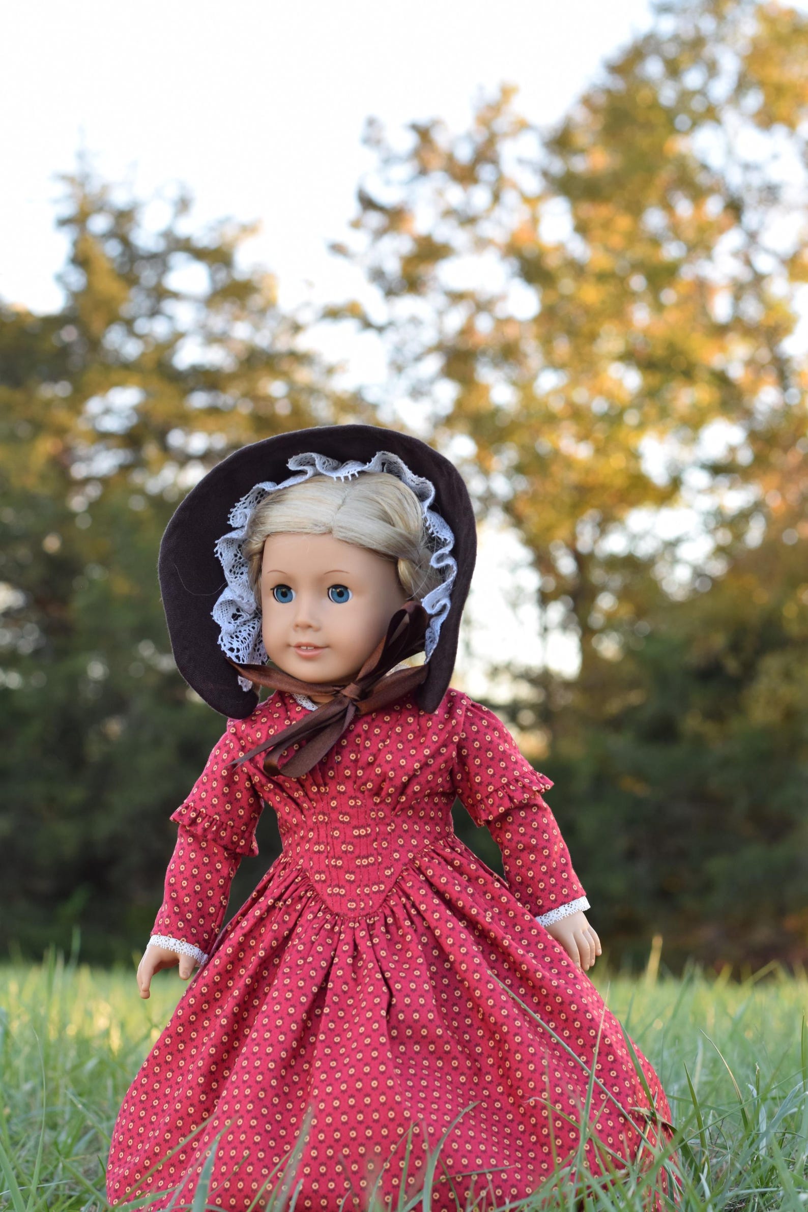Doll Dress 1840’s Jane Eyre Fan Front Dress & Bonnet for 18’’ Dolls. - Etsy