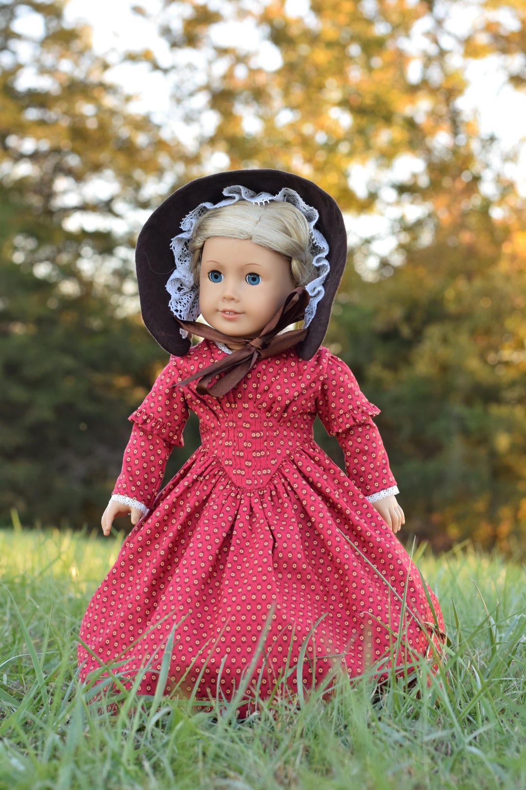 Doll Dress 1840’s Jane Eyre Fan Front Dress & Bonnet for 18’’ Dolls. - Etsy