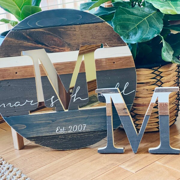 Rustic Monogram - Etsy