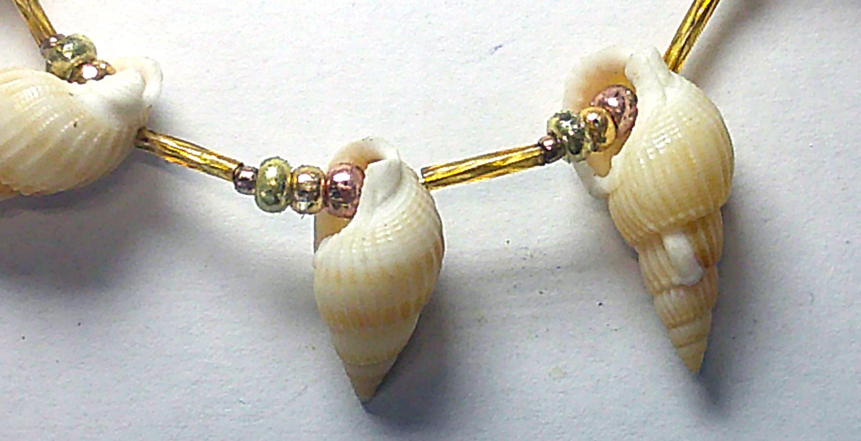 Seashell Beaded Bracelet With Gold Glass Seed Beads - Etsy