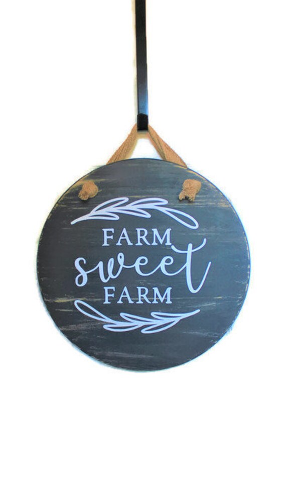 round door sign farm sweet farm farm sign round farm sign | Etsy