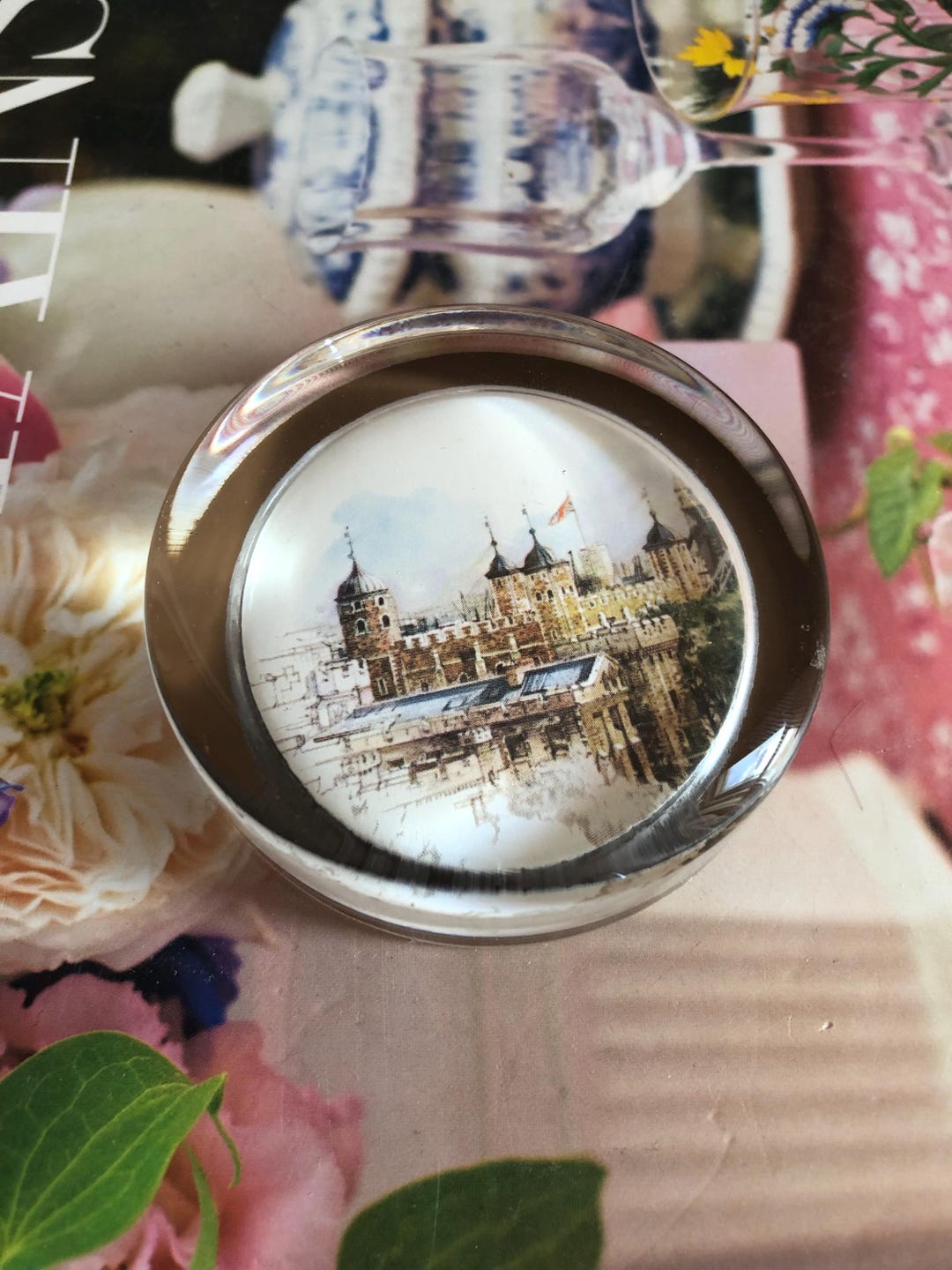 Vintage Glass Tower of London Paperweight - British, Traditional ...