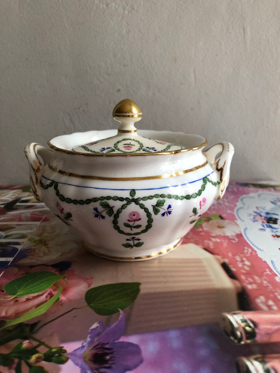 1891-1912 Minton England Gilman Collamore Lid Sugar Dish With Handles ...