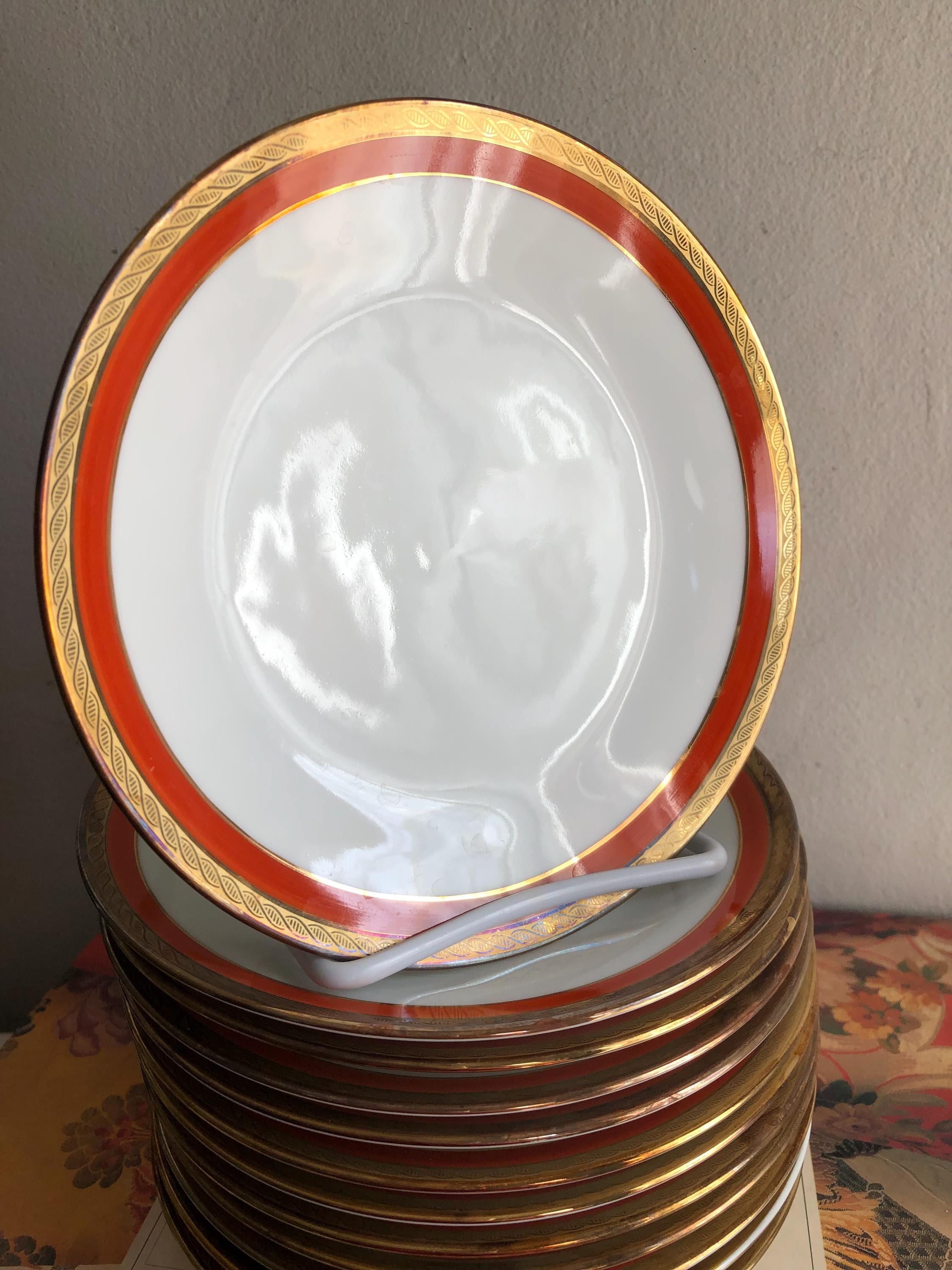 1970s Richard Ginori Palermo Rust Red Orange Bread & Butter Plates ...