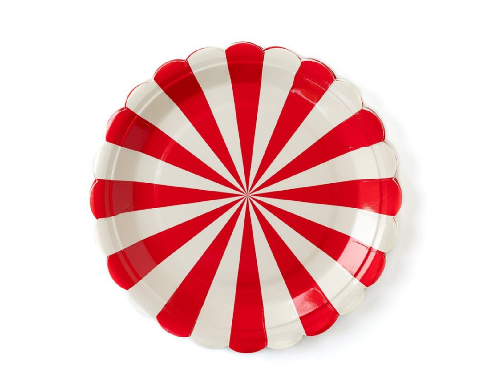 Red & Ivory Carnival Stripe Paper Party Plate Circus | Etsy