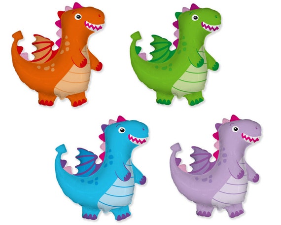 Adorable Dragon Shaped Balloon - Choose Your Color | Jumbo 36" Mylar ...