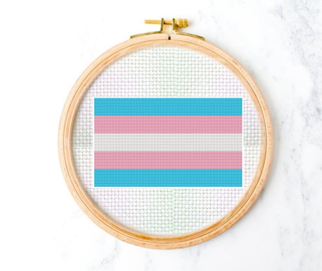 Trans Pride Flag Cross Stitch Pattern, LGBTQ+ Home Décor, Craft ...