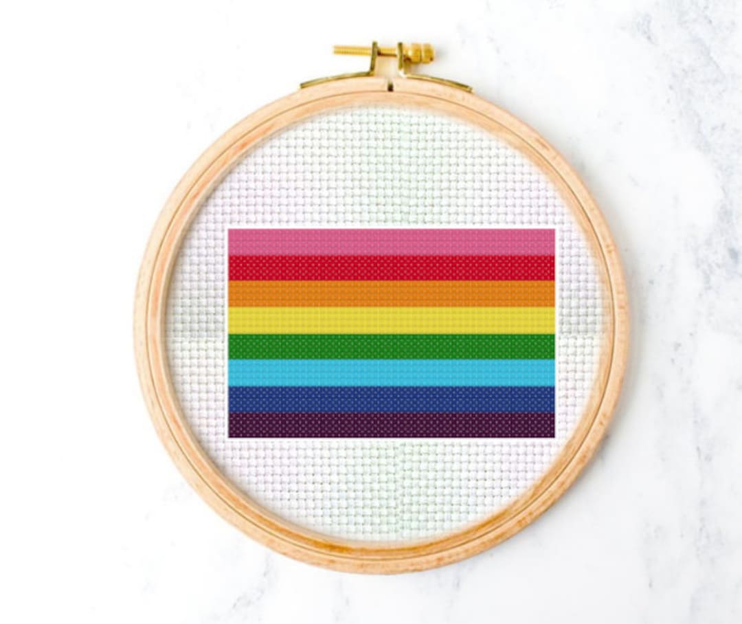 OG Pride Flag Cross Stitch Pattern, Original Pride 8 Color Design ...