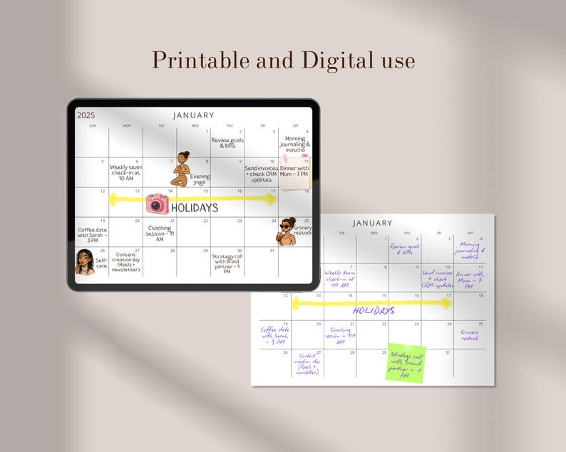 2025-2026 Minimalist Monthly Calendar: Printable Planner (A4/A5/US ...