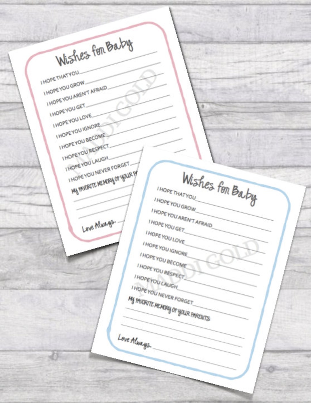 Printable Baby Shower Game - Wishes for Baby (boy) - Etsy