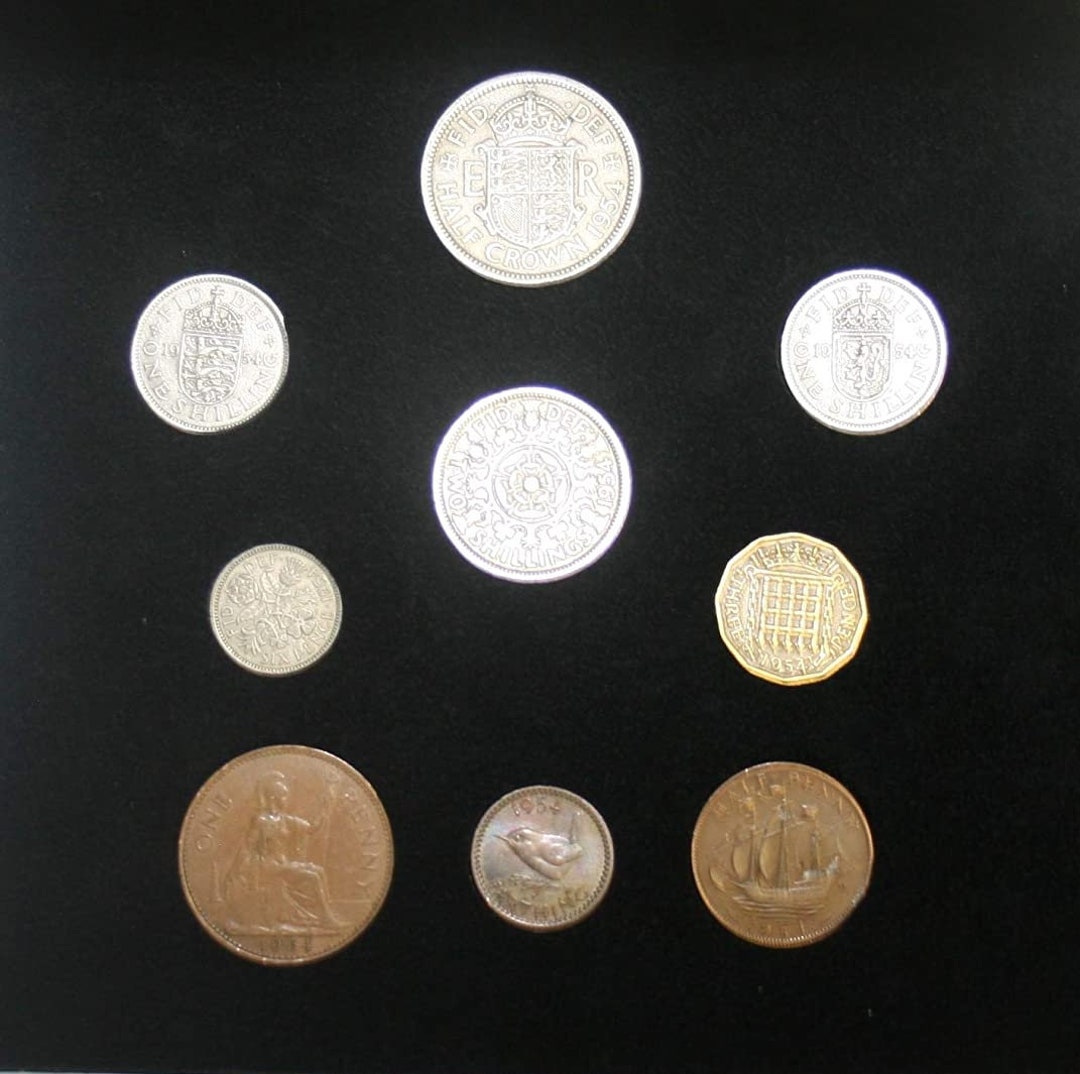 1954 Complete British Coin Set in a Specially Designed Quality ...