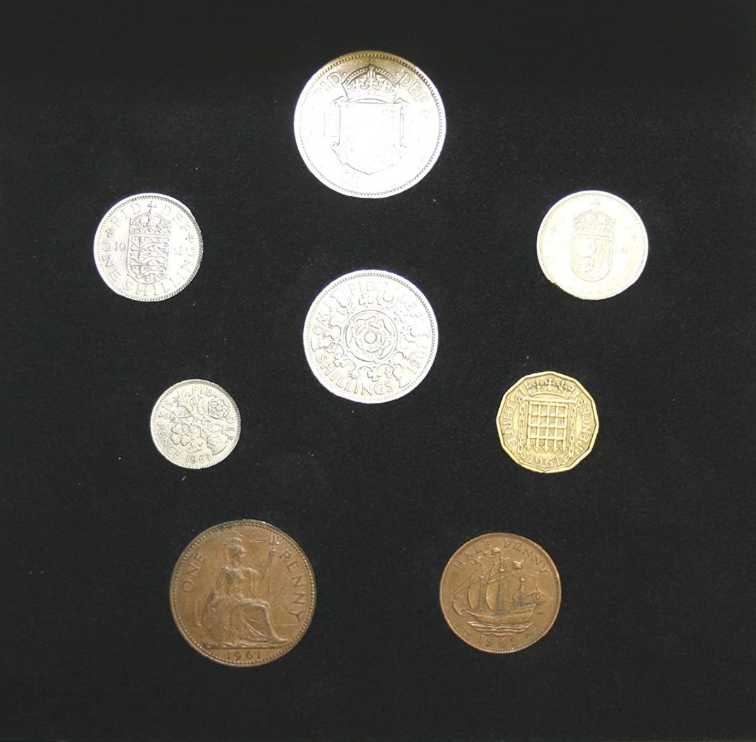 1961 Complete British Coin Set in a Specially Designed Quality ...