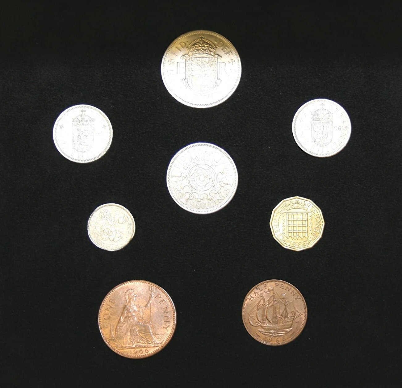 1966 Complete British Coin Set in a Specially Designed Quality ...