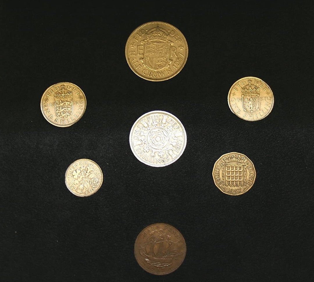 1957 Complete British Coin Set in a Specially Designed Quality ...