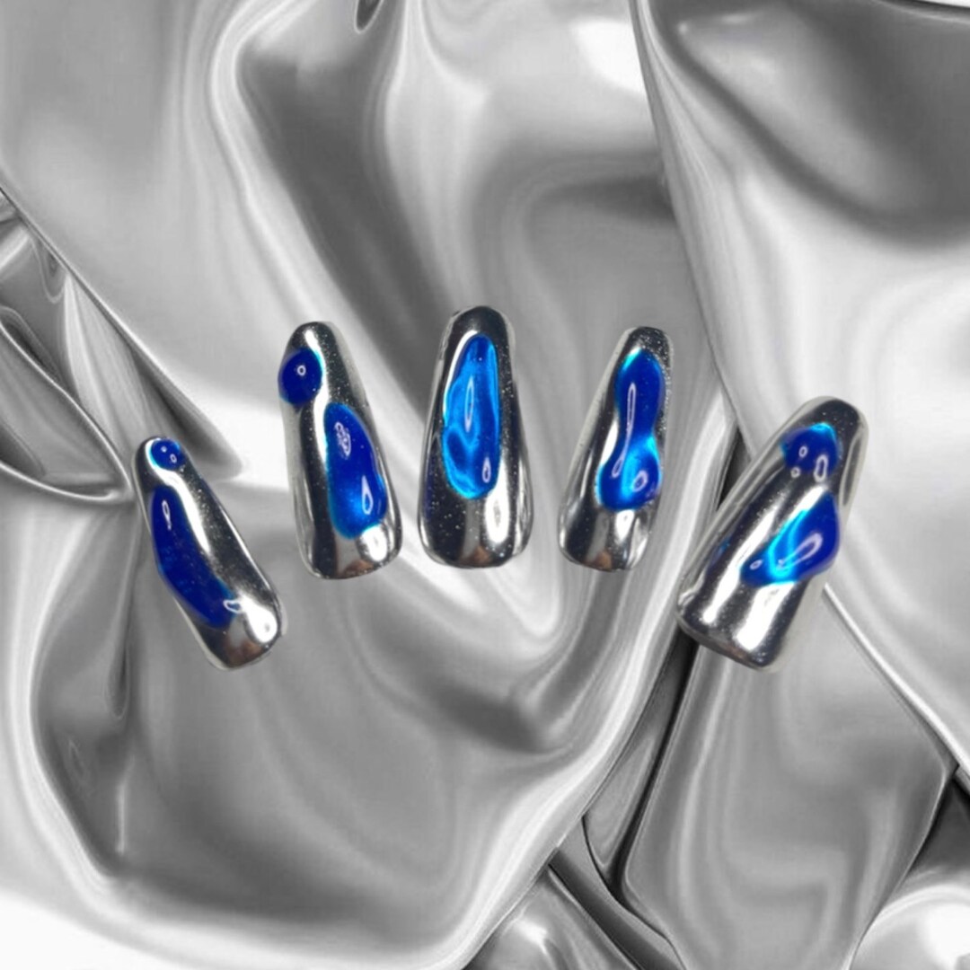 Lava Lamp Nails | Lava Nails, Chrome Nails, Chromatic Nails, Press on ...