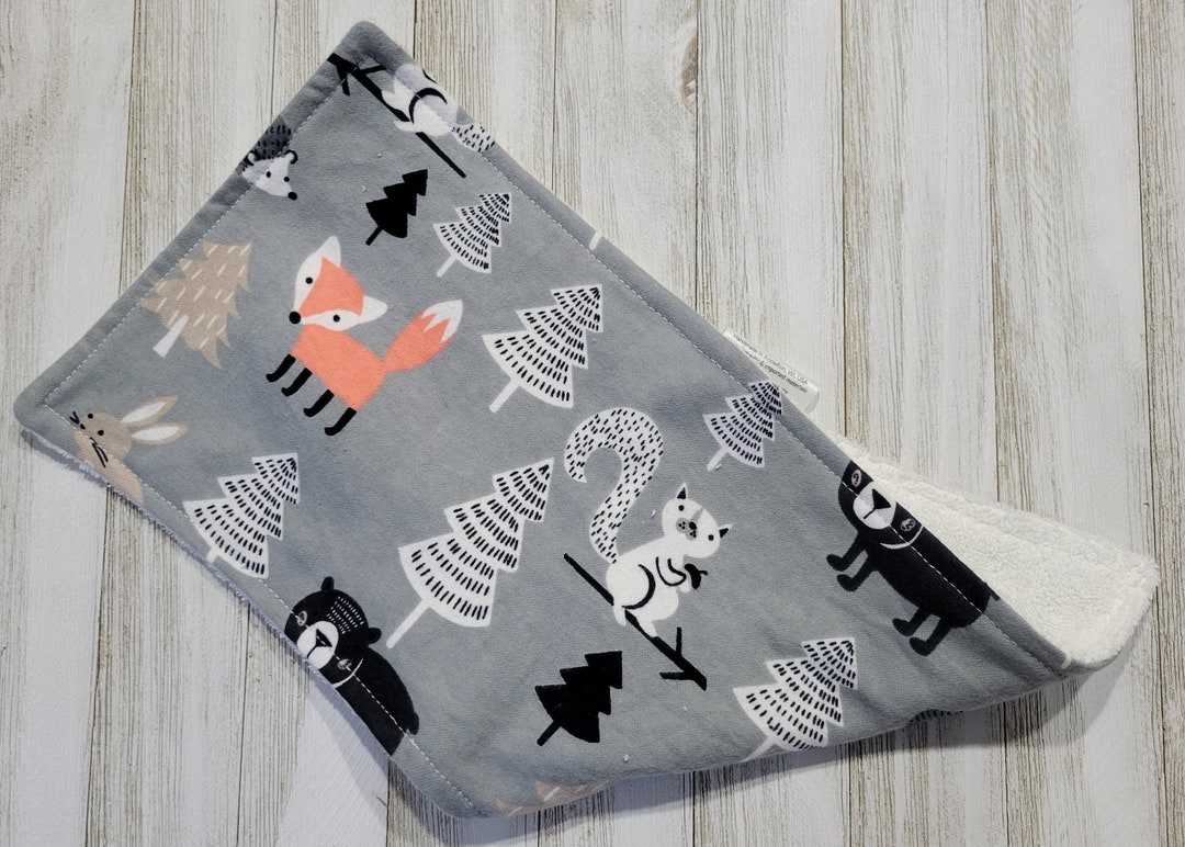 Woodland Animals Burp Cloth - Etsy