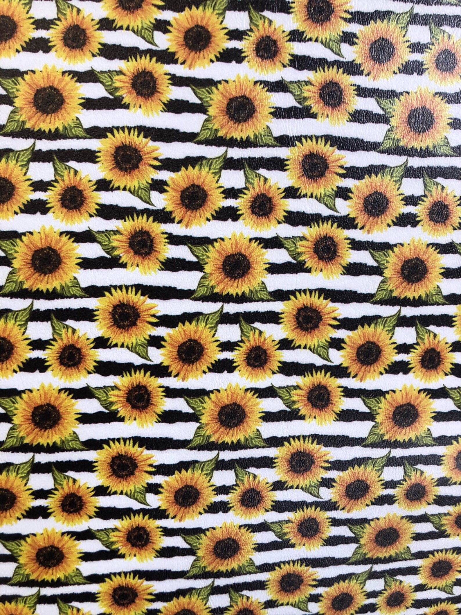 Marine Vinyl Yard Sunflower Stripes Printed Faux Leather / | Etsy