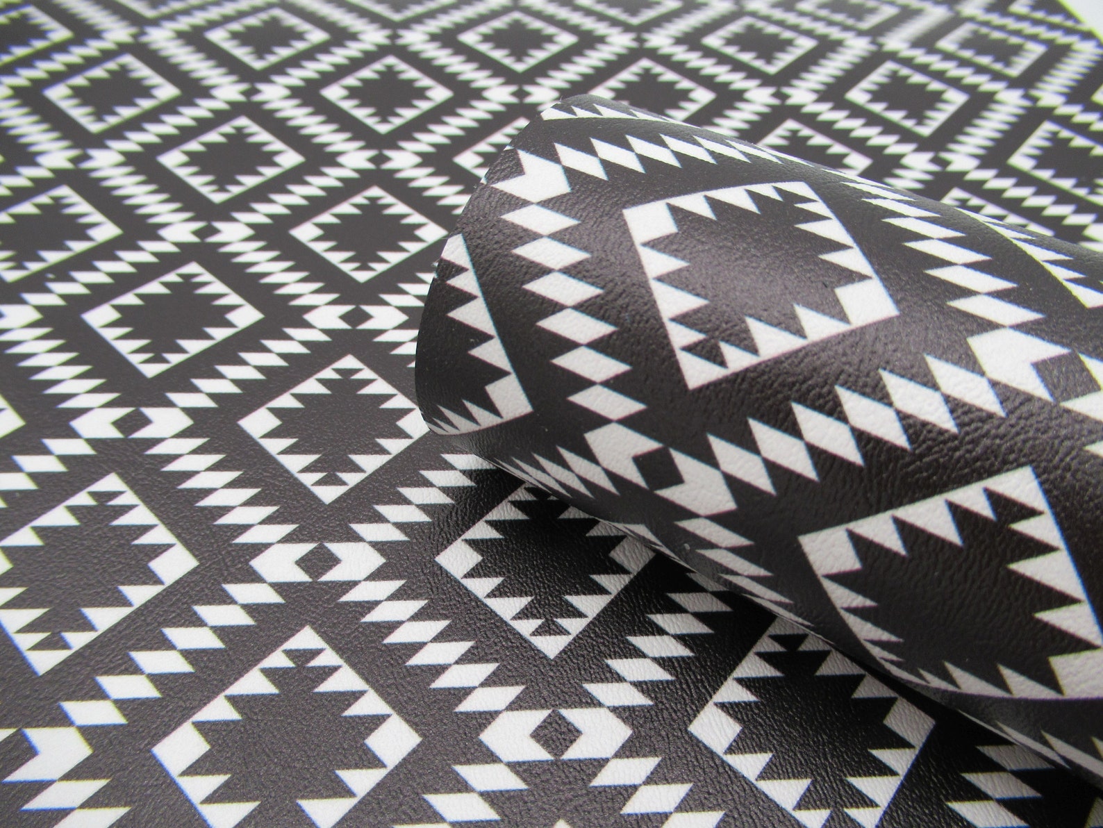Marine Vinyl Yard Southwestern Black Aztec Faux Leather / - Etsy