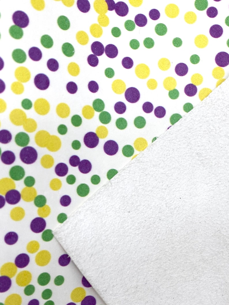 Printed Leather Mardi Gras Polka Dots Leather Panels - Etsy