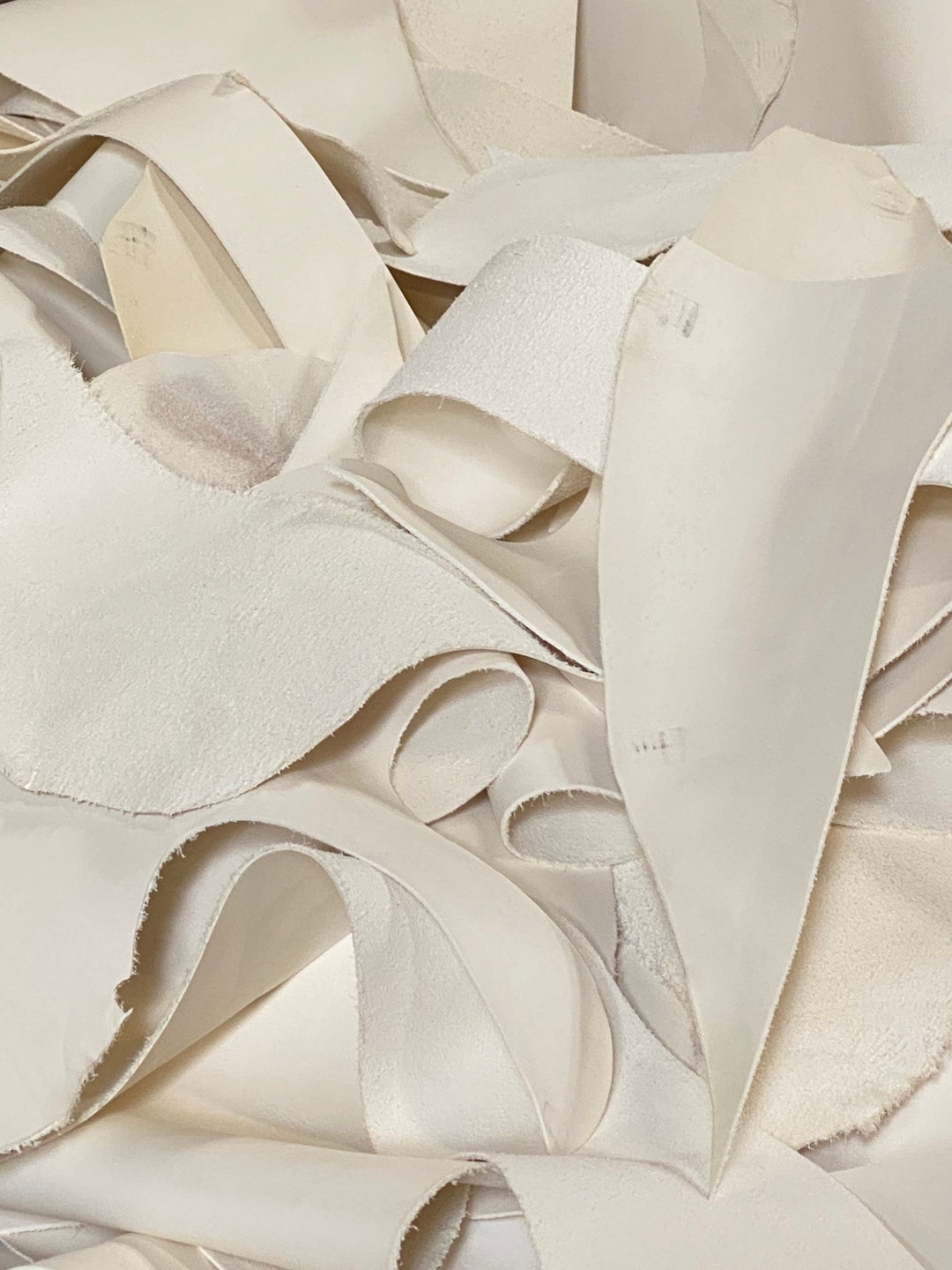 Off-white Leather Scrap Multiple Package Options Crafting Leather Cowhide Leather Earring ...